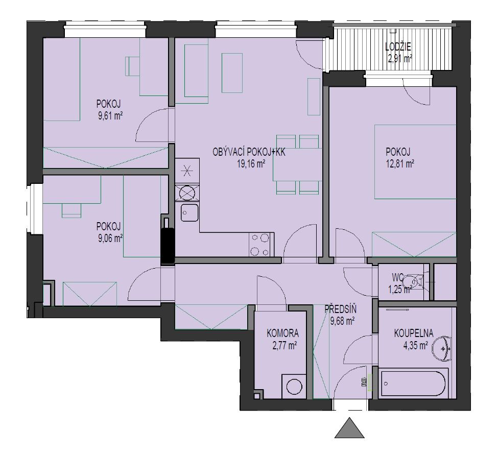 užitná plocha, obytná plocha bytu, domu